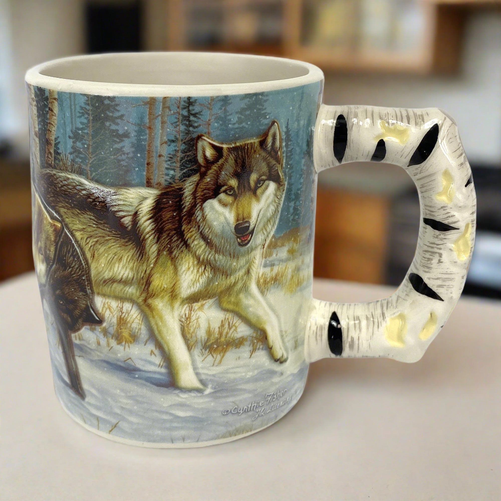 Ceramic Mug 3D 15oz-Wolf Scene – Rivers Edge Products