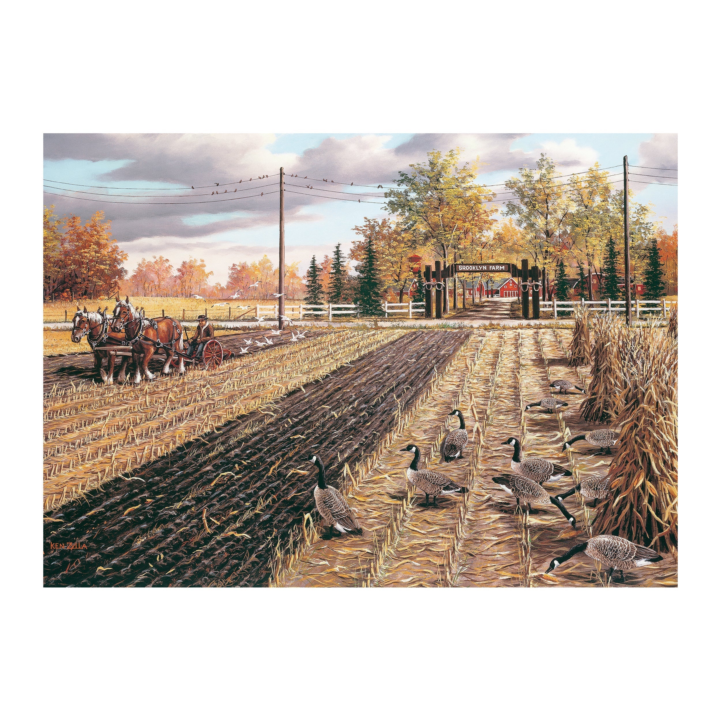 Puzzle in Tin 1000-Piece-Fall Plowing – Rivers Edge Products
