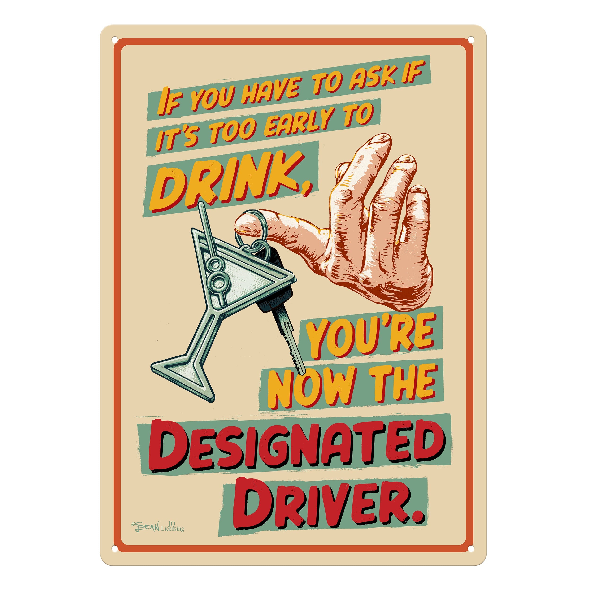 Tin Sign 12in x 17in-Designated Driver Funny Decor – Rivers Edge Products