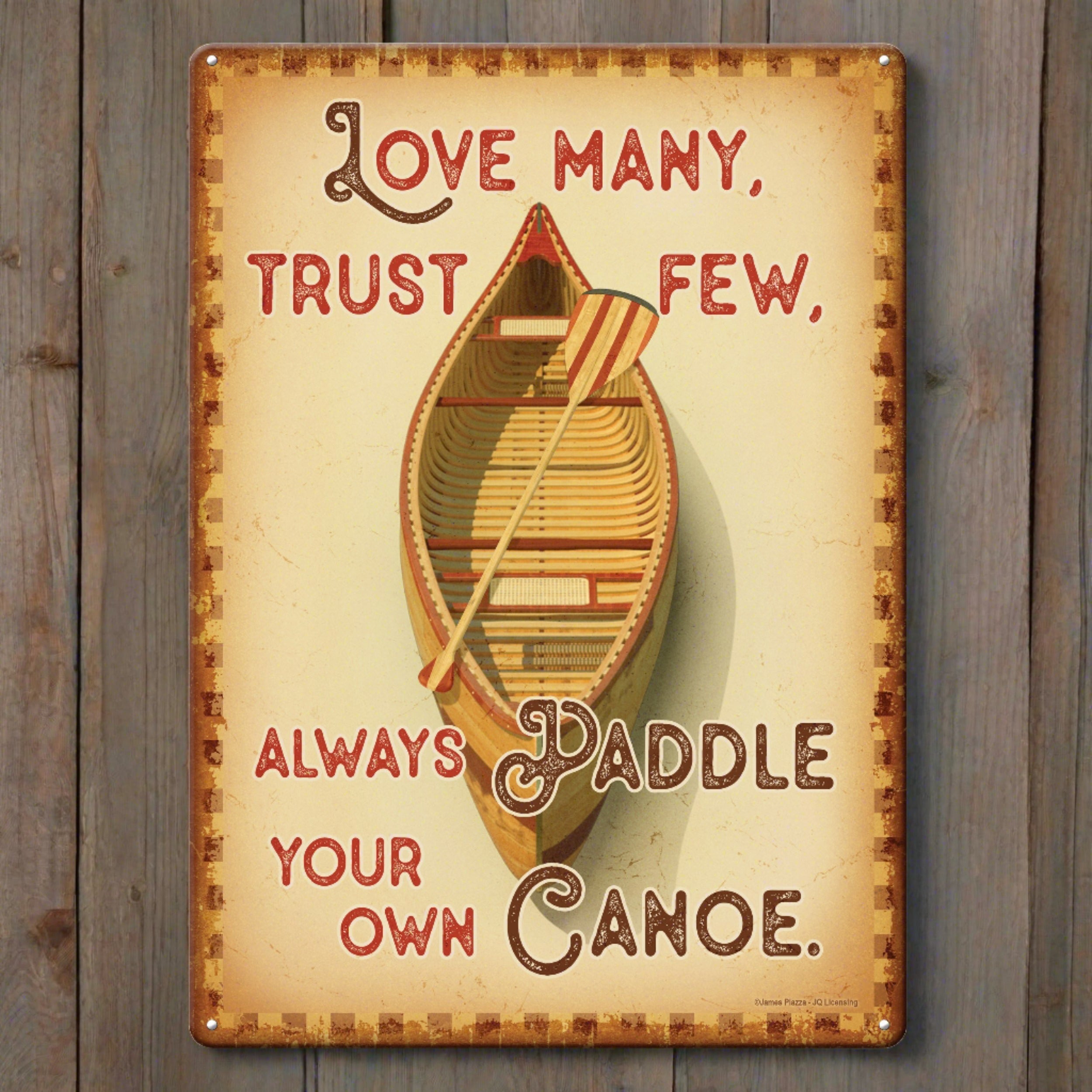 Tin Sign - Paddle Your Own Canoe 12in x 17in Metal Decor – Rivers Edge ...